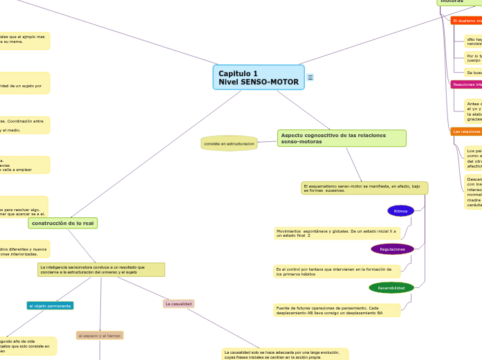 Capitulo 1 Nivel SENSO-MOTOR - Mind Map